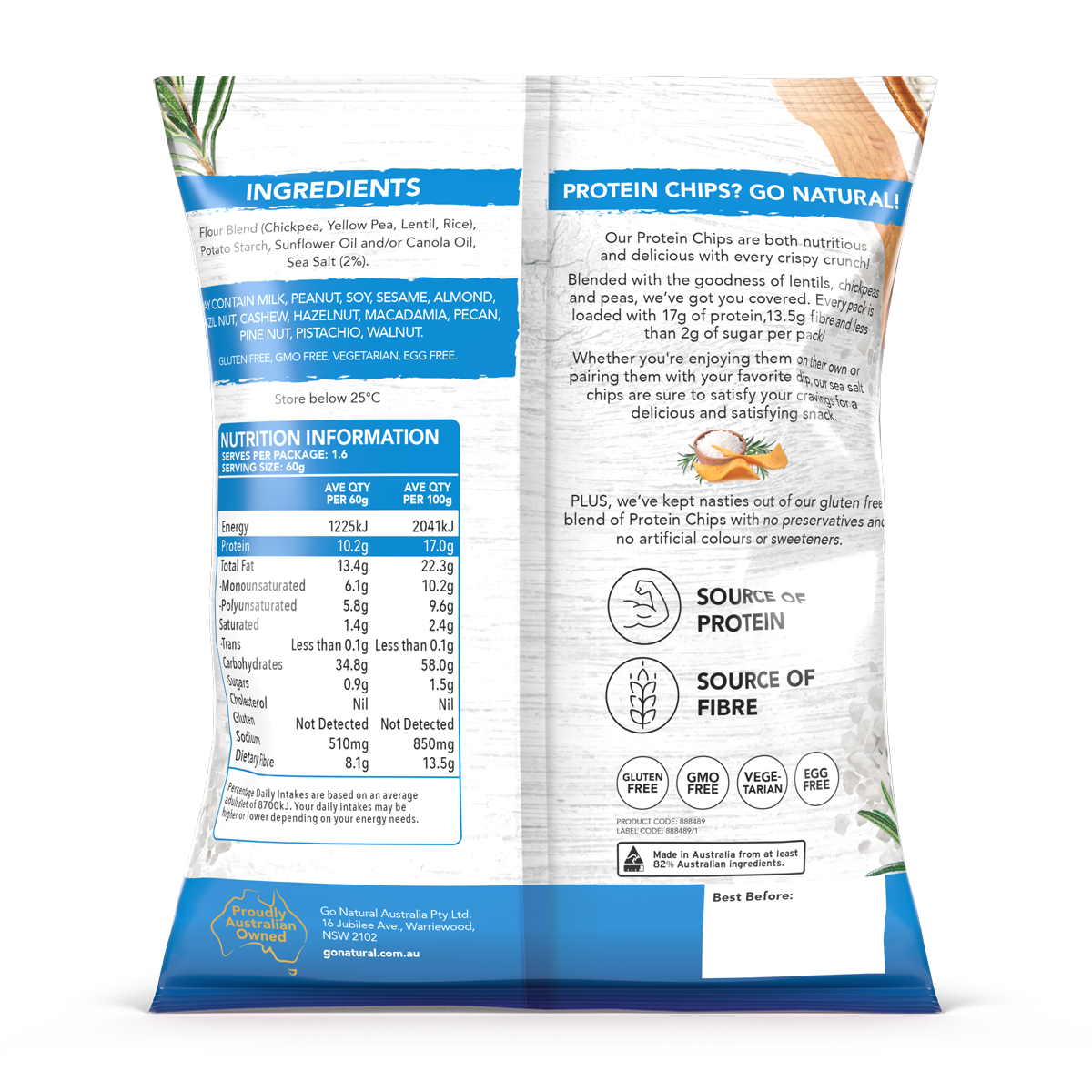 Go Natural Probiotic Chips Sea Salt Flavour | Go Natural Australia
