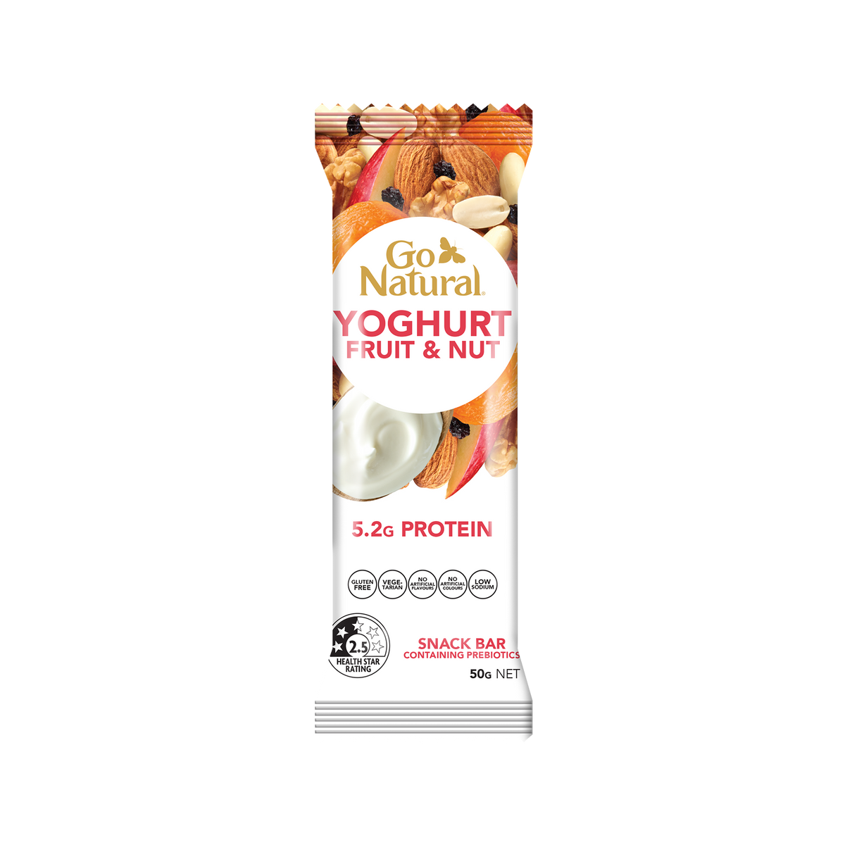 YOGHURT FRUIT & NUT BAR 16x 50g | Go Natural Australia