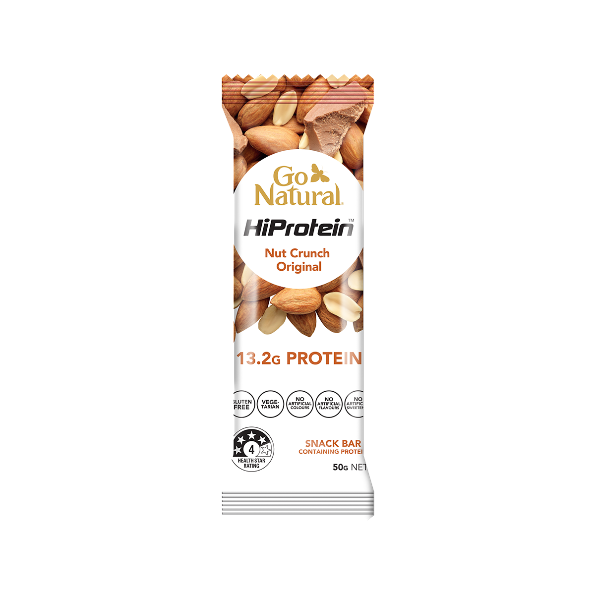 Go Natural HiProtein Nut Crunch Original Bar 50g | Go Natural Australia