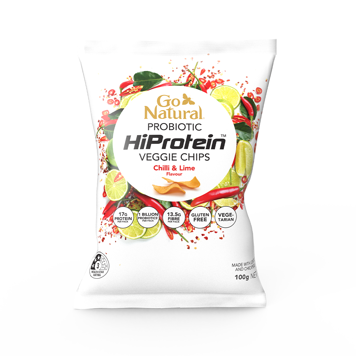 Go Natural Probiotic Chips Chilli & Lime Flavour | Go Natural Australia